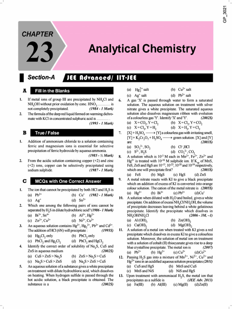 23 Analytical Chemistry | PDF