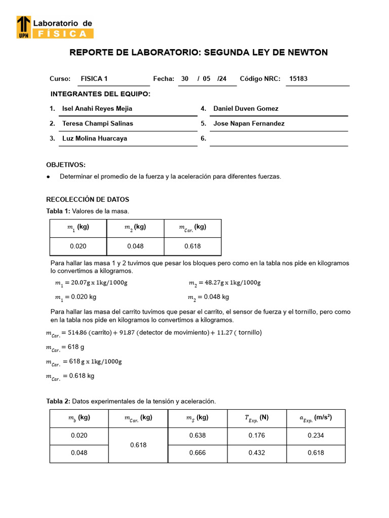 Reporte Lab Fisi1 S06 2LN 2024 | PDF