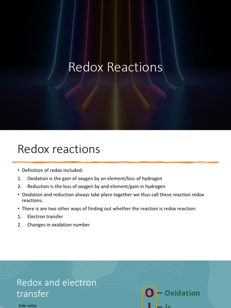 Redox Reactions (Autosaved) | PDF