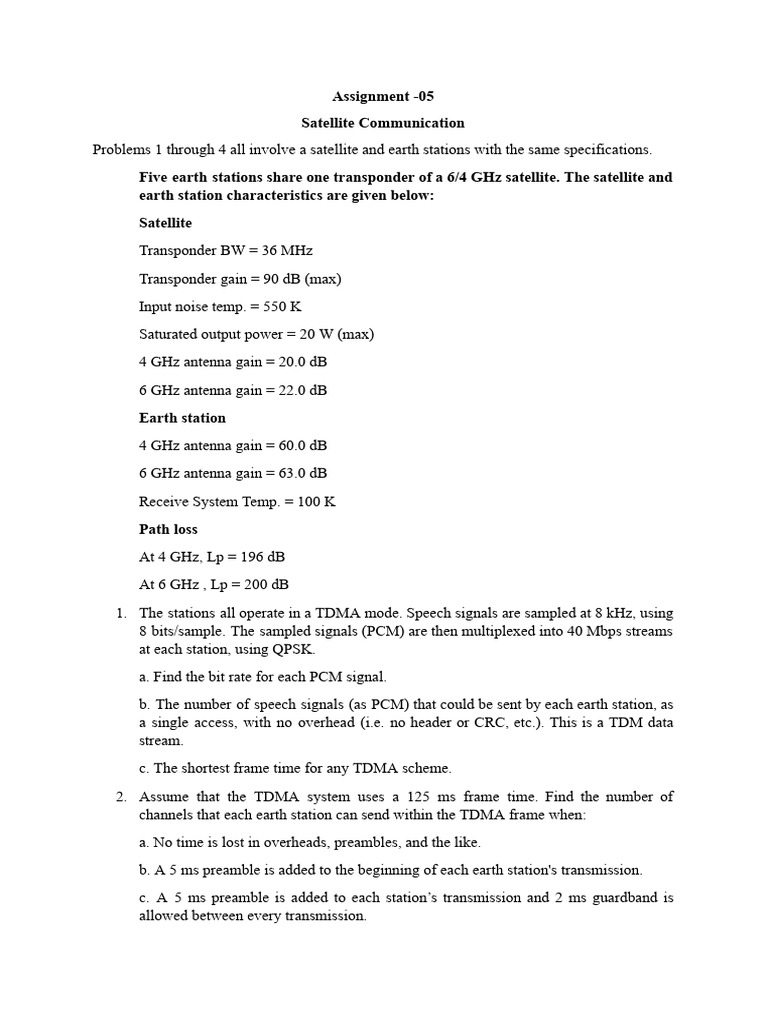 Assignment SatCom 3 | PDF