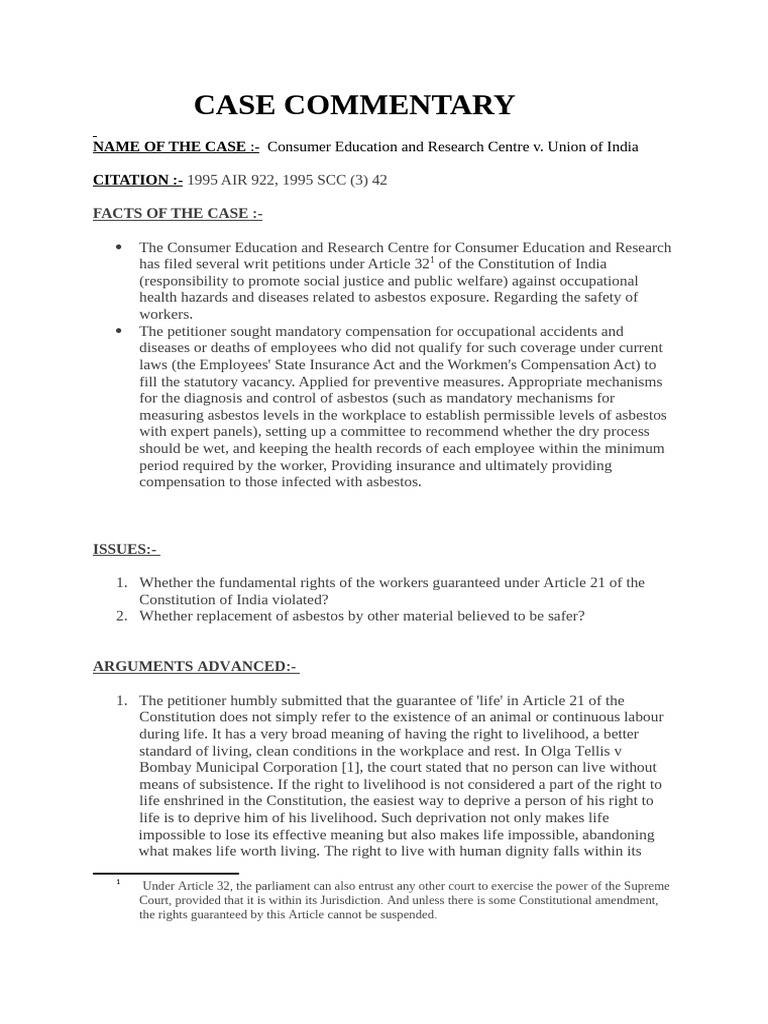 Case Commentary | PDF