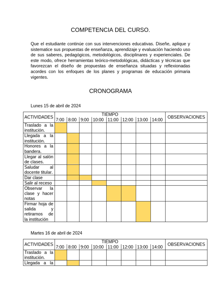 CRONOGRAMA | PDF