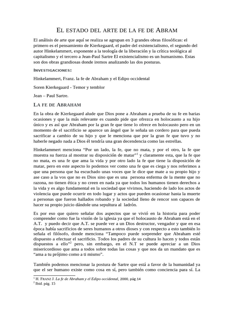 El estado del arte de la fe de Abram | PDF