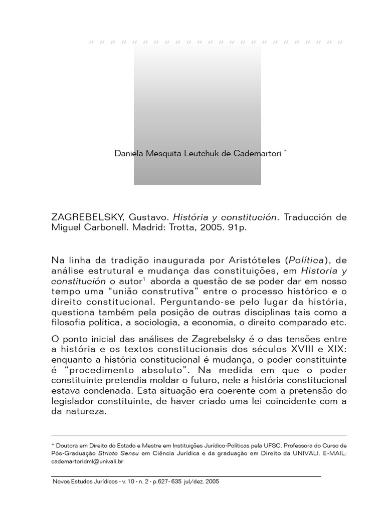 Amello, Resenha2 - Historia e Constituição | PDF