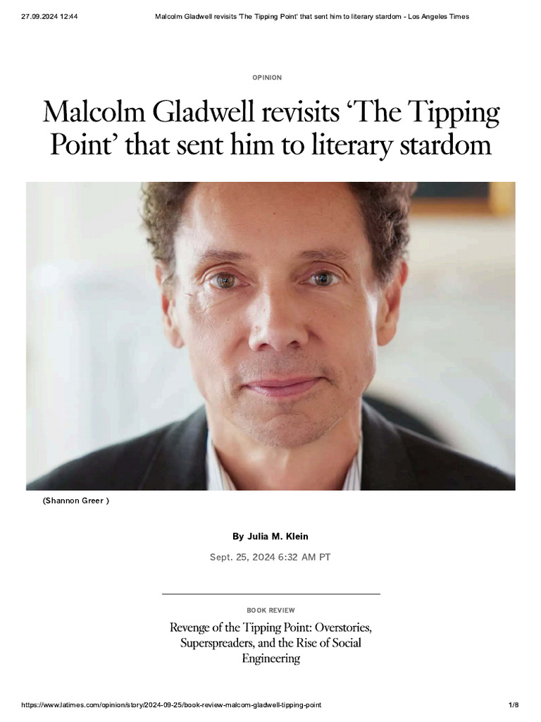 The Tipping Point - Malcolm Gladwell Revisits | PDF