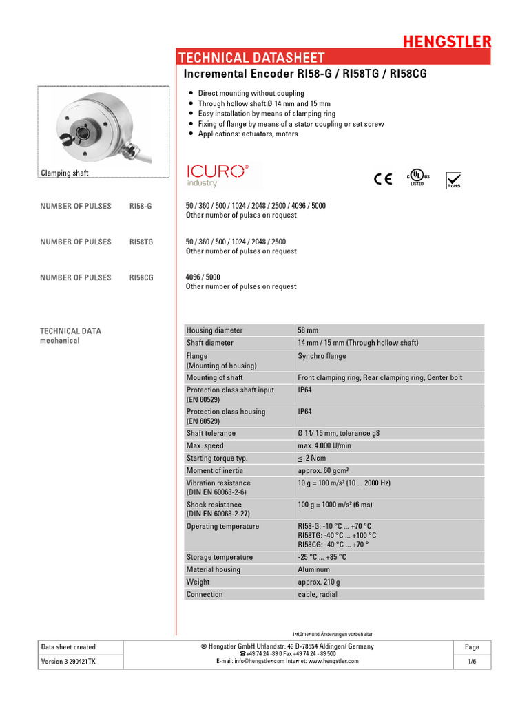 Datasheet Ri58-G 2021 en | PDF