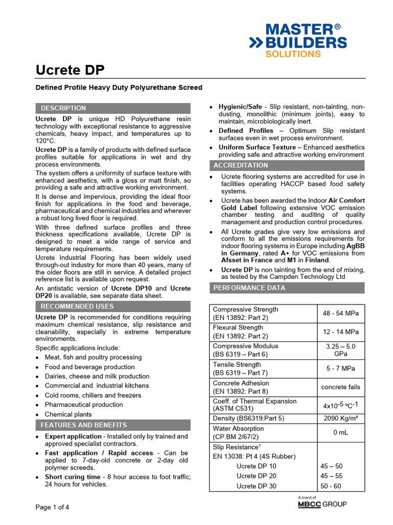 Ucrete DP Tds | PDF