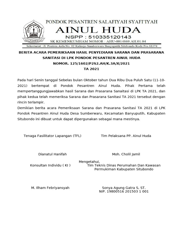 BA Pemeriksaan Dan Comtes AINUL HUDA | PDF