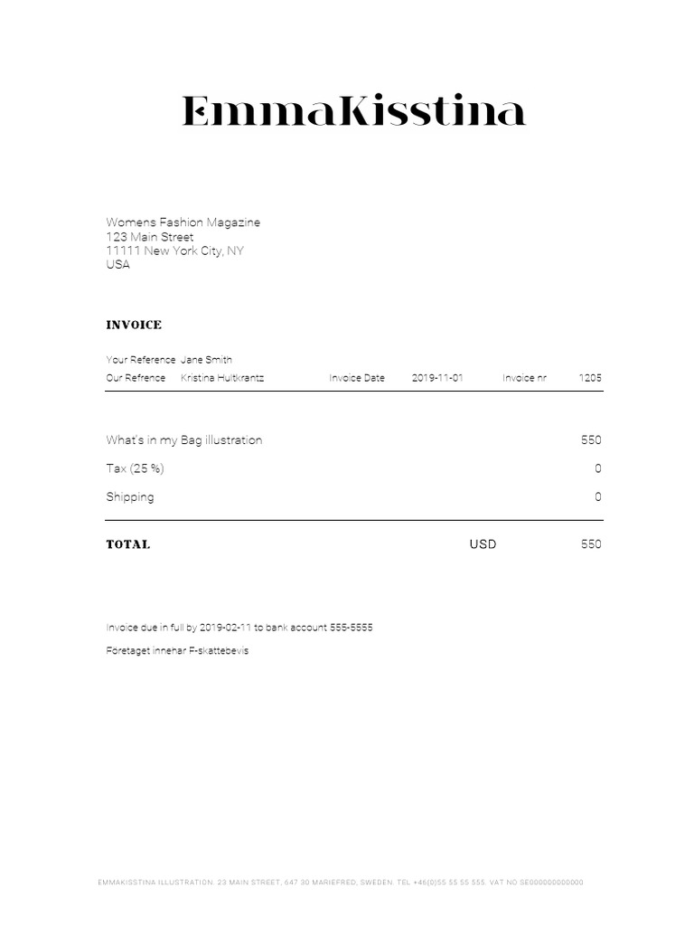 Invoice Example Skillshare | PDF