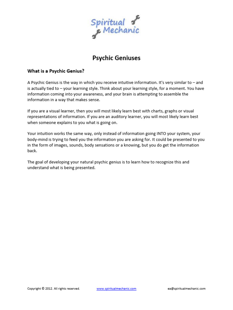 Psychic Geniuses | PDF