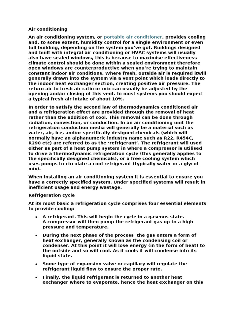 Air Conditioning | PDF