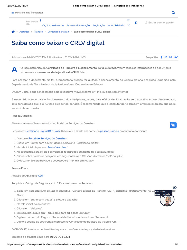 Saiba Como Baixar o CRLV Digital G | PDF