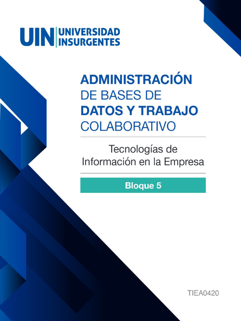 5 Administracion de Bases de Datos y Trabajo Colaborativo | PDF
