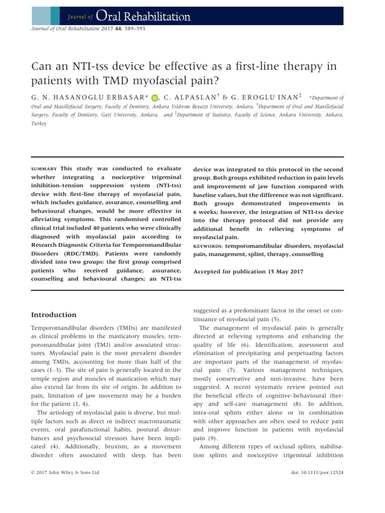 Can An NTI-tss Device Be Effective As A First-Line Therapy in Patients ...
