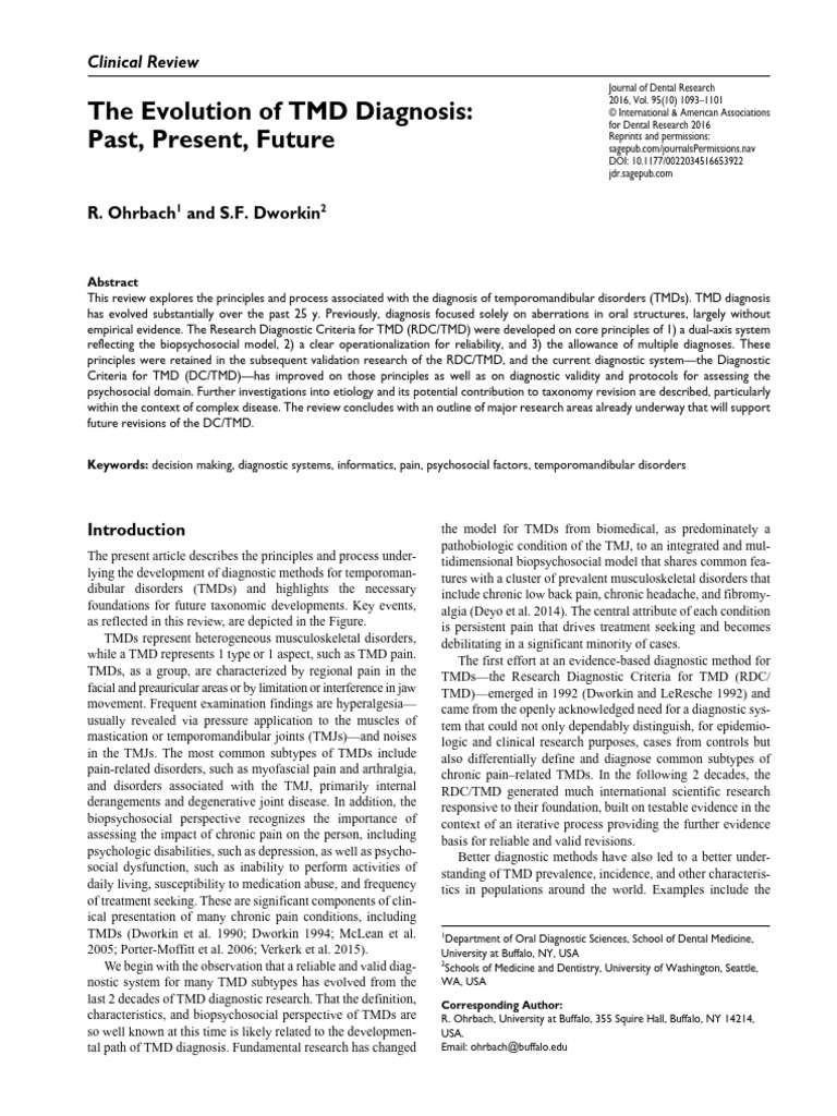 The Evolution of TMD Diagnosis Past, Present, Future | PDF