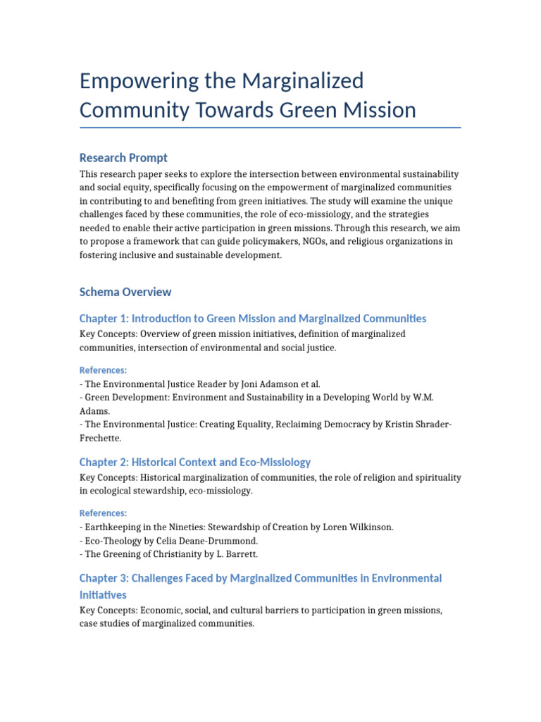 Empowering Marginalized Communities Green Mission | PDF