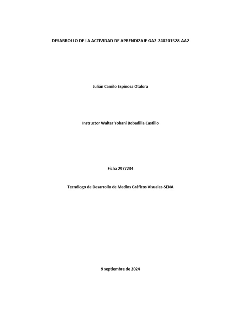 Desarrollo de La Actividad de Aprendizaje Ga2 | PDF