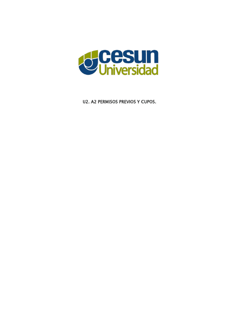 U2. A2 Permisos Previos y Cupos. | PDF