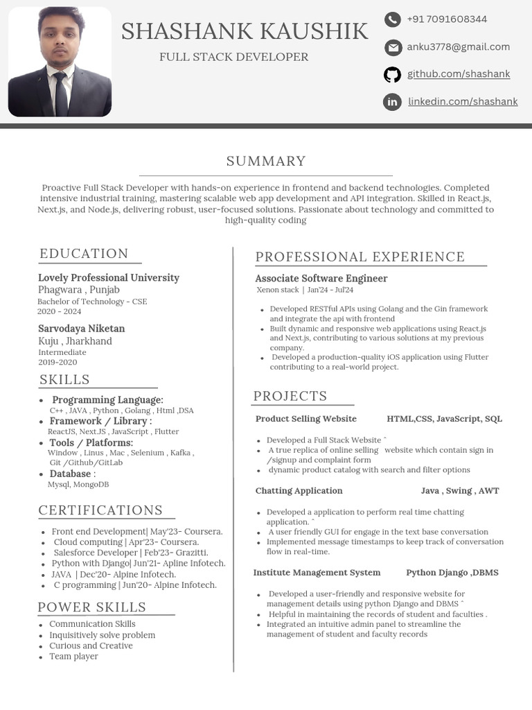 Shashank Kaushik CV | PDF