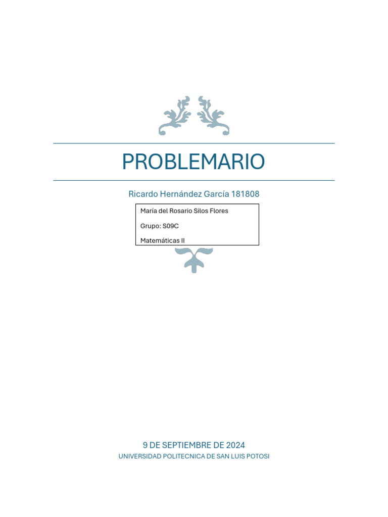 Problemario | PDF