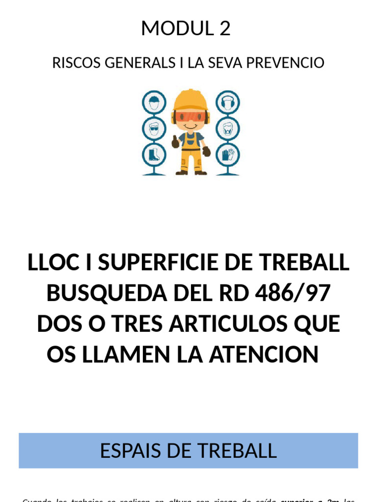 Curs Modulo 2 Riscos Laborals Catala | PDF | Home & Garden