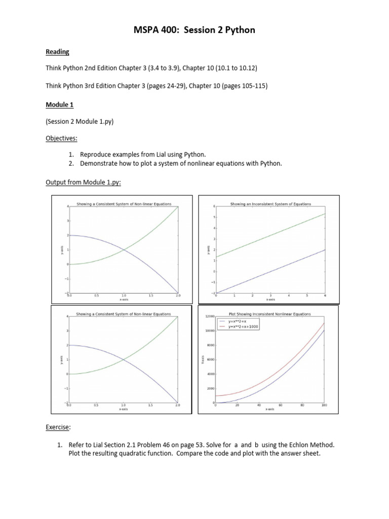 MSPA 400 Session 2 Python (1) | PDF