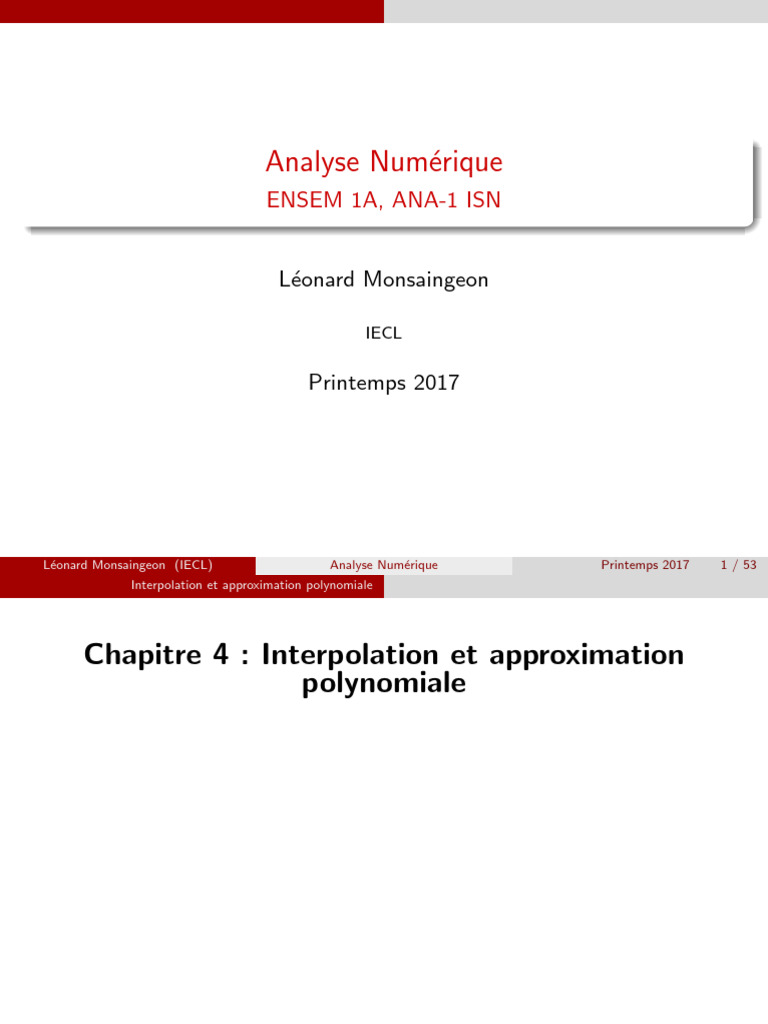 Cours 04 Interpolation | PDF