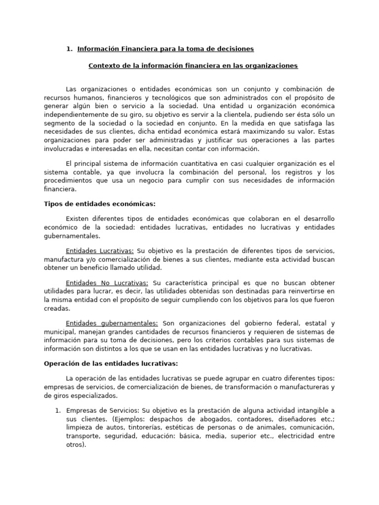 Tema 1. Contexto Información Financiera (O.23) | PDF | Contabilidad ...