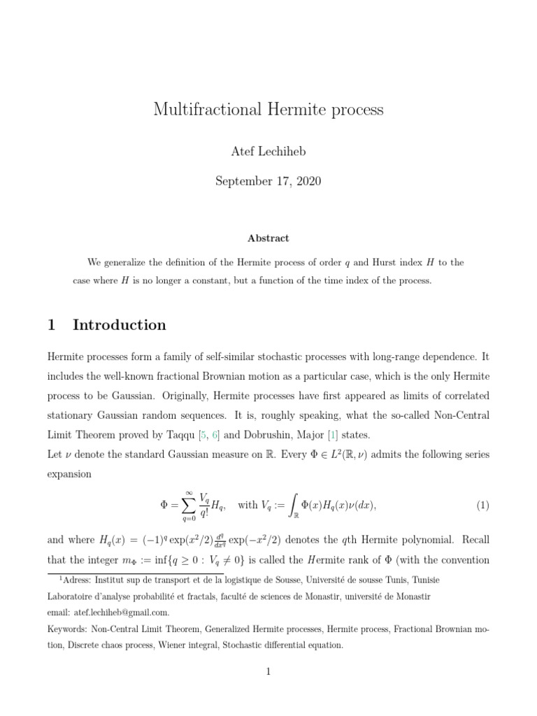 Multifaractional Hermite | PDF