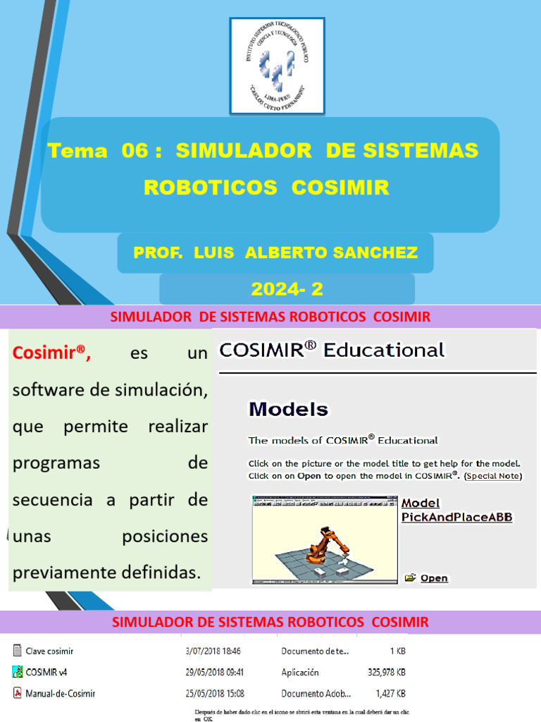 06 Sist Roboticos IndustriLES Simulador COSIMIR | PDF | Ventana (informática) | Negocios