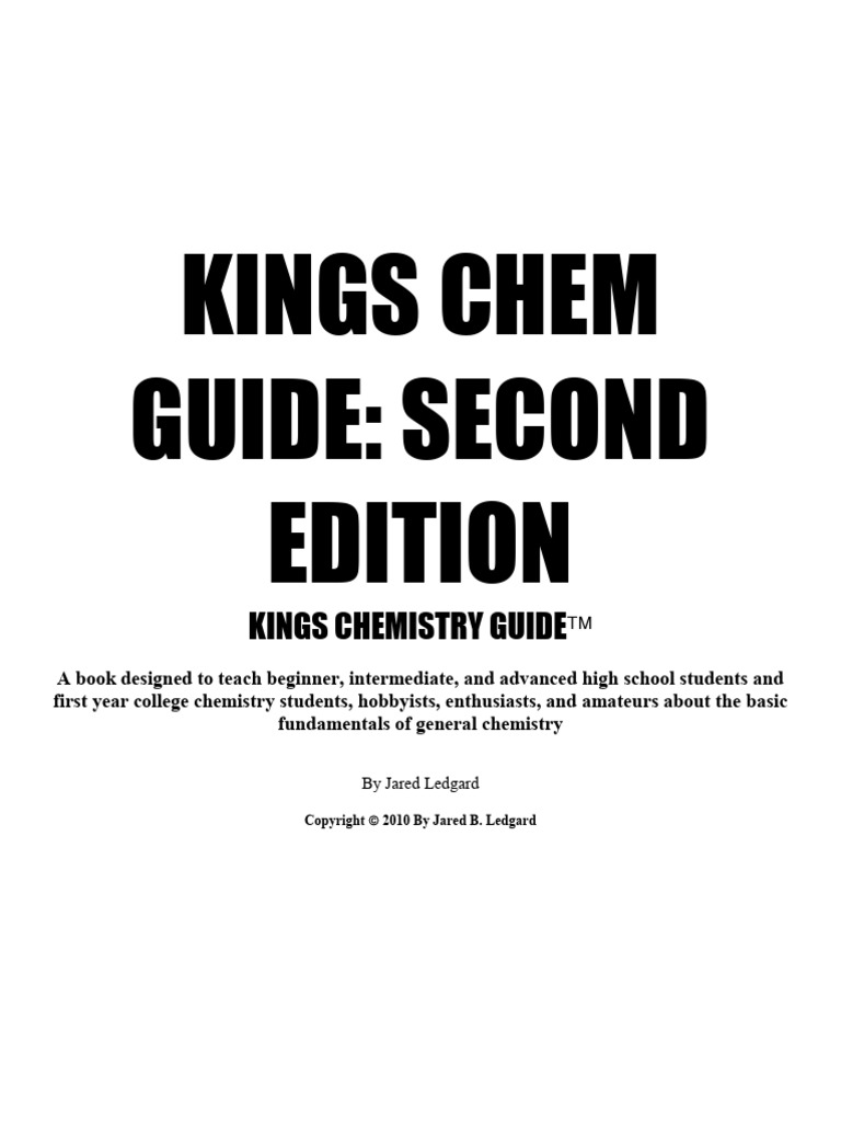 Jared Ledgard - Kings Chem Guide Second Edition (2010, Jared Ledgard ...