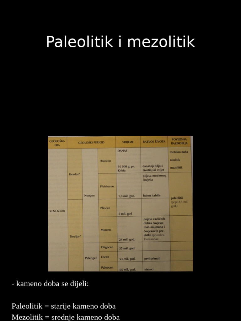 Paleolitik I Mezolitik | PDF