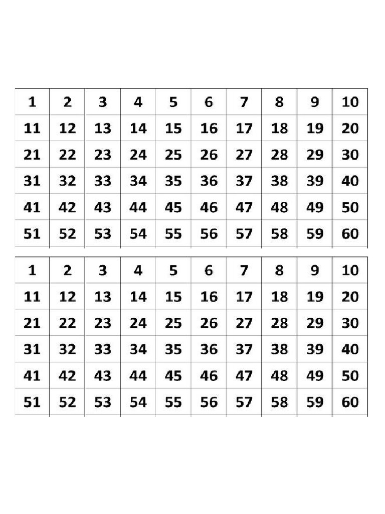 Números 1-60 | PDF