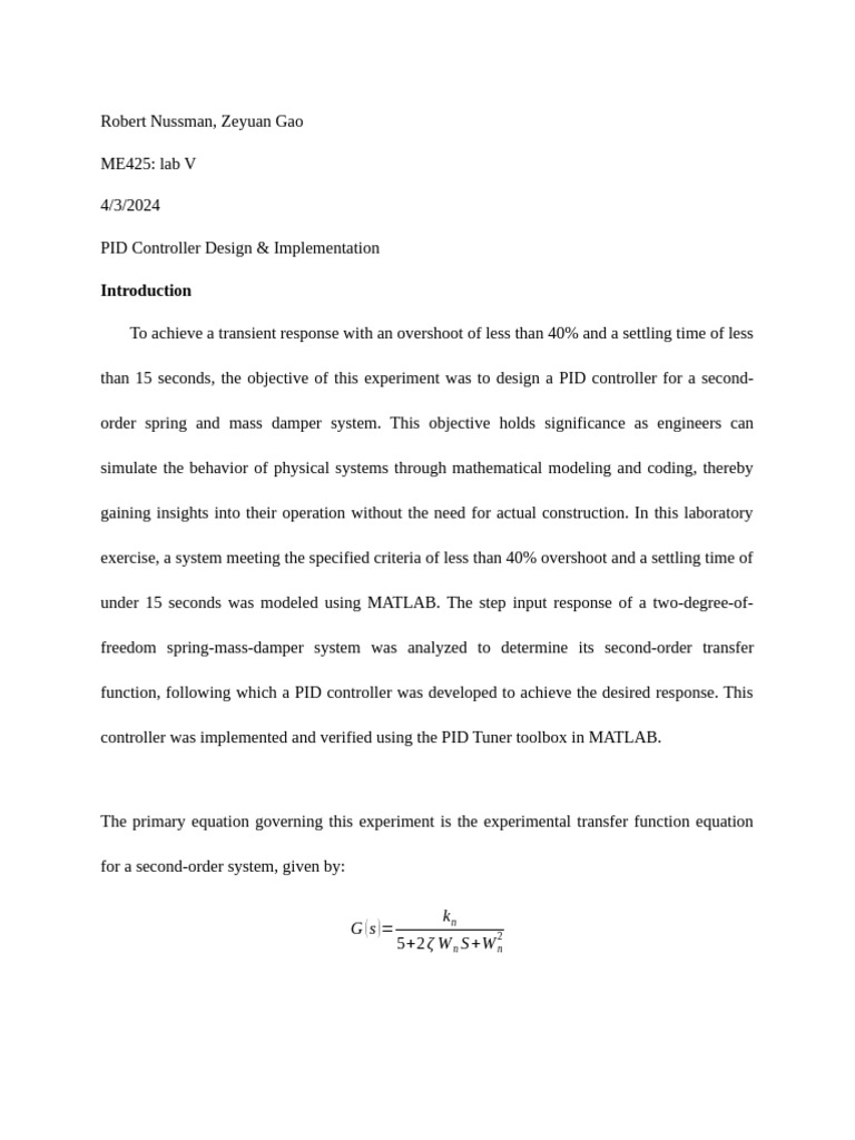PID Controller Design & Implementation | PDF PID Controller Design & Implementation | PDF