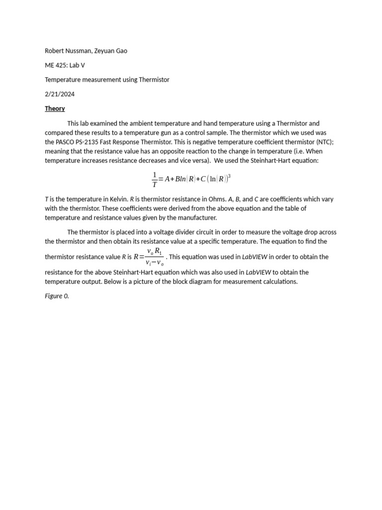 Lab 3 - Thermistor | PDF