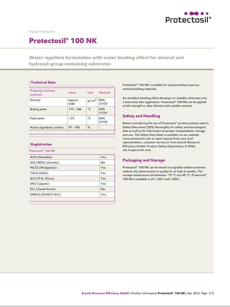 Protectosil 100 NK en | PDF