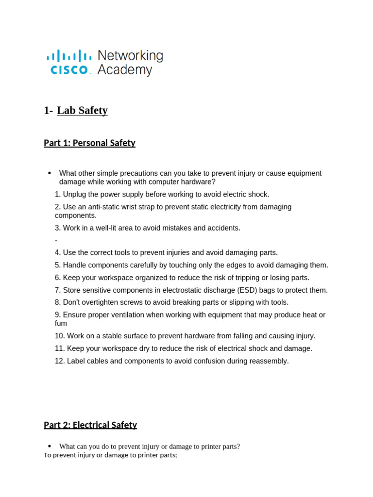 Lab 1 Student Answer Sheet | PDF | Computing | Electronics