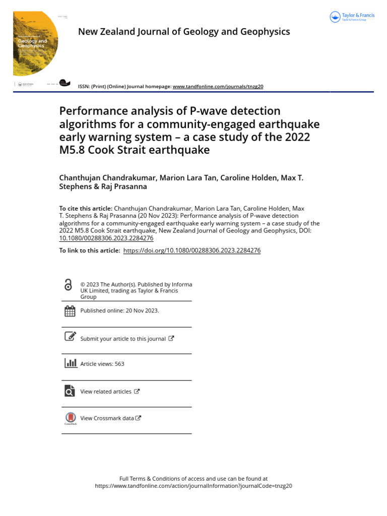 Performance Analysis Of P Wave Detection Algorithms For A Community