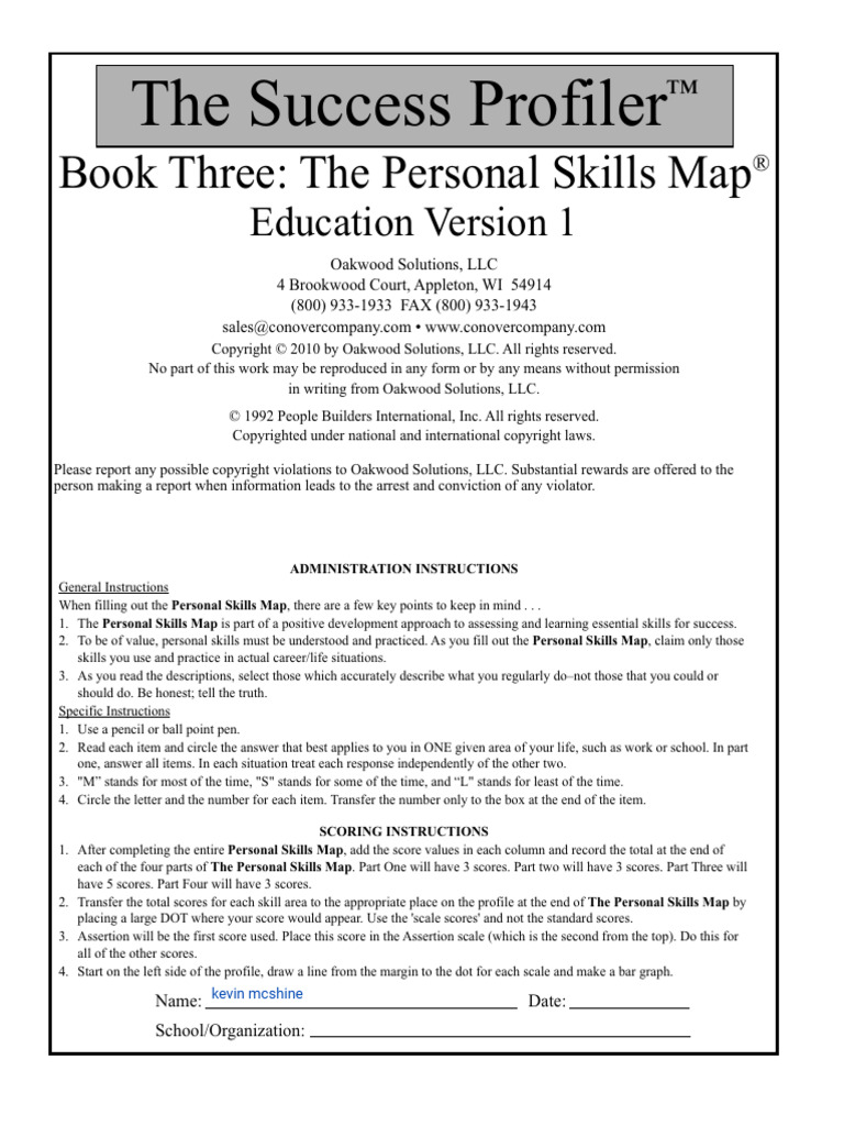 Kevin Mcshine - U1C2L8A4 - The Success Profiler - The Personal Skills ...