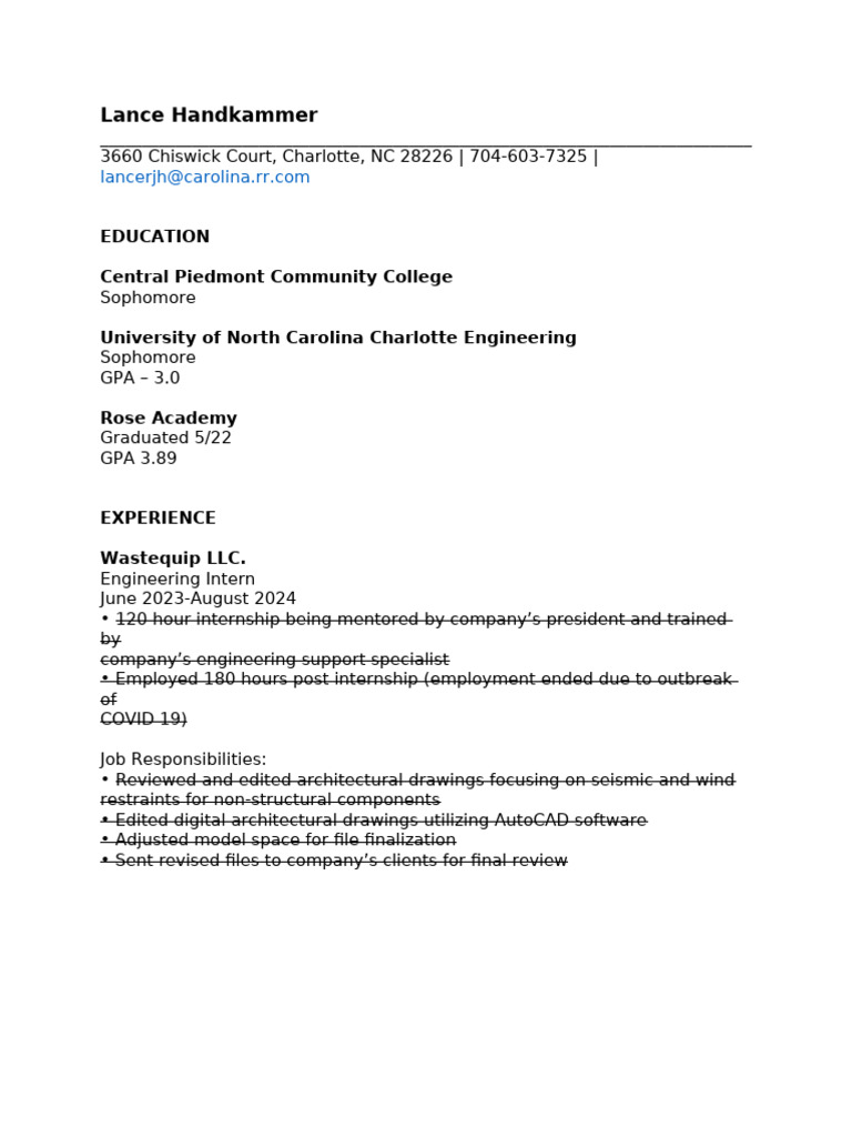 Lance Handkammer WORD | PDF