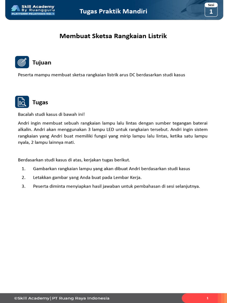 TPM 1 Membuat Sketsa Rangkaian Listrik - Asep Hikayat Kustiwan | PDF