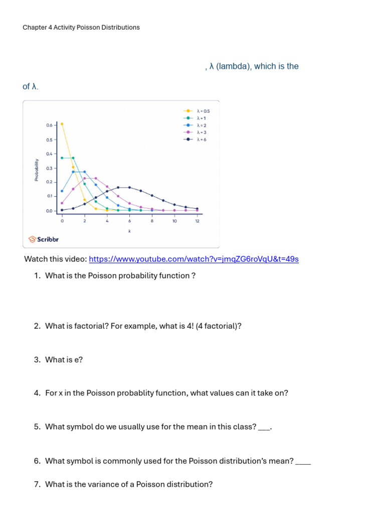 Chapter 4 Activity Poisson Distribution | PDF