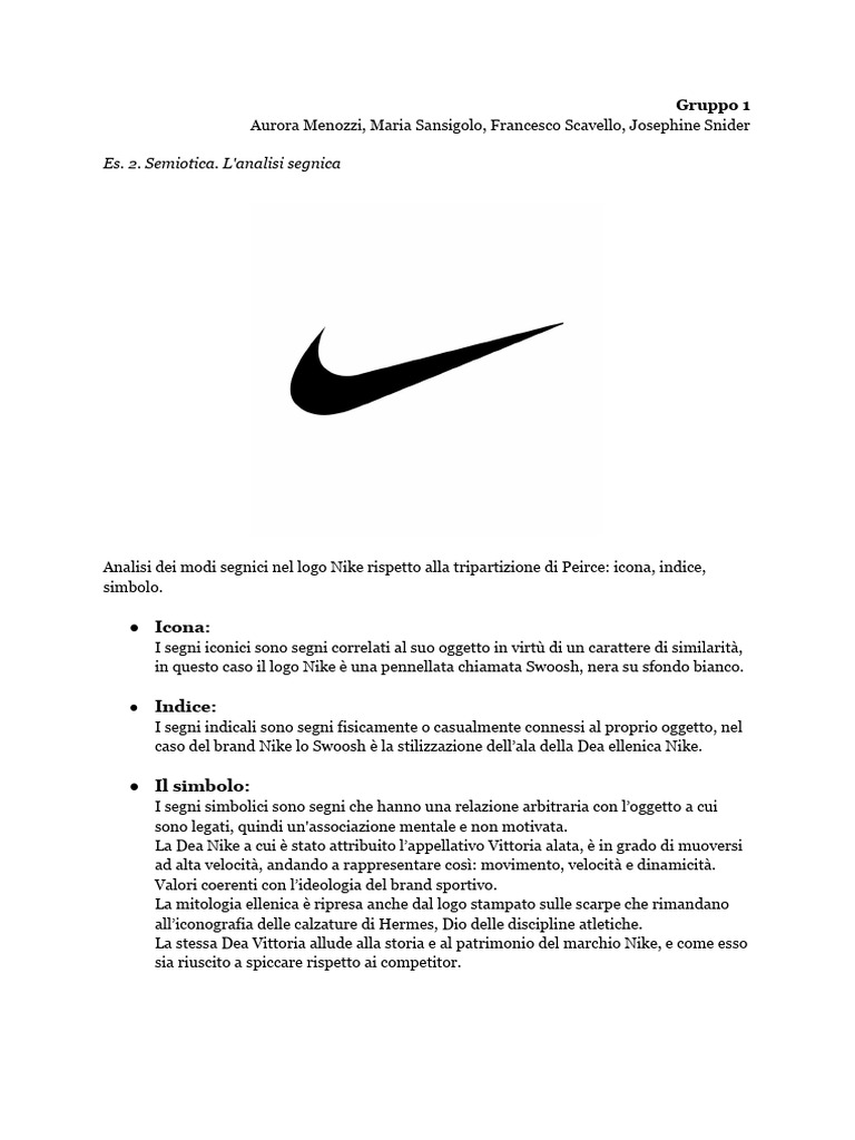 Gruppo1 Nike Semiotica 24 E | PDF