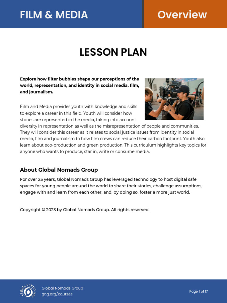 GNG Film and Media Lesson Plan | PDF