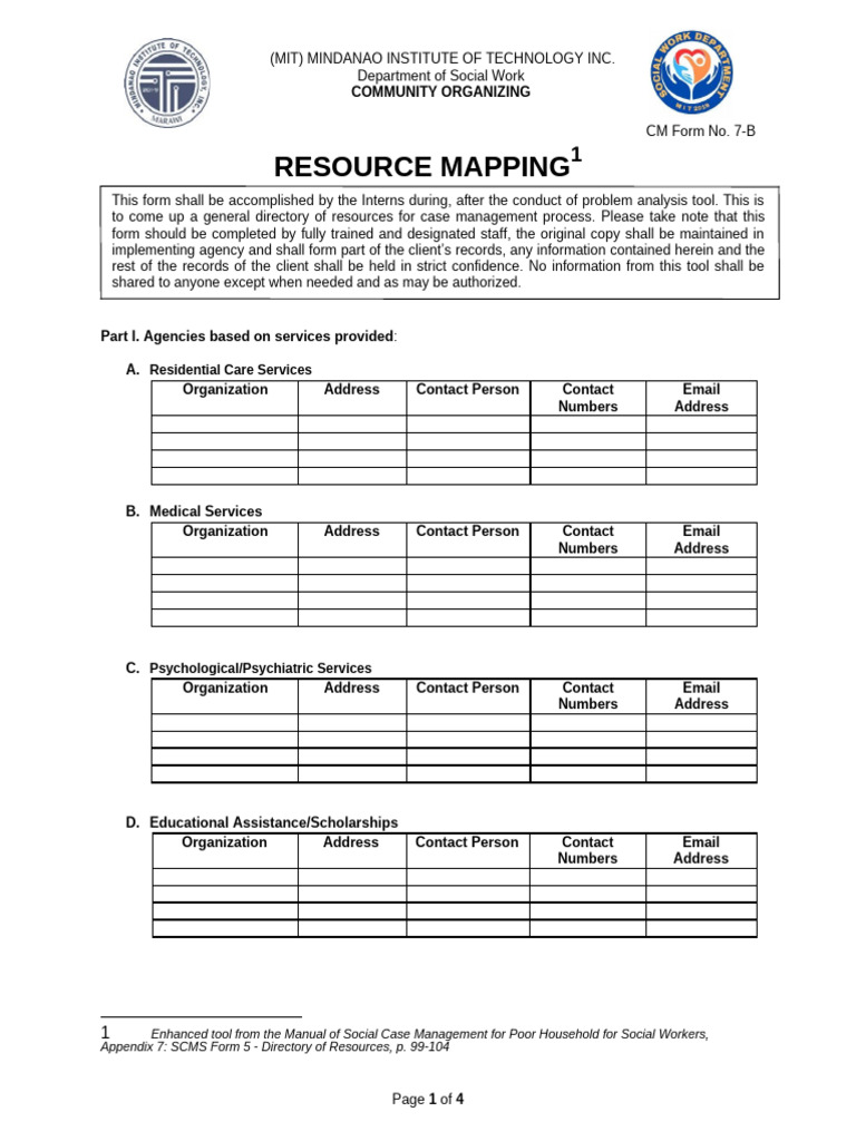 CM Form 7-B_ Resource Mapping | PDF