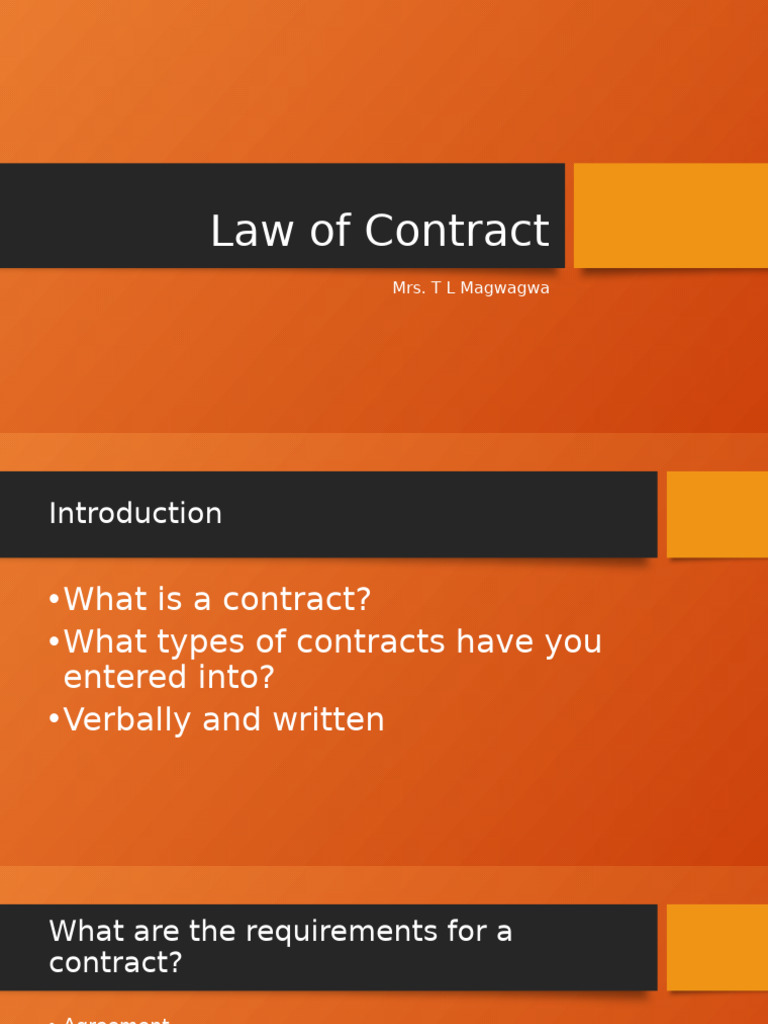 Law of Contract | PDF