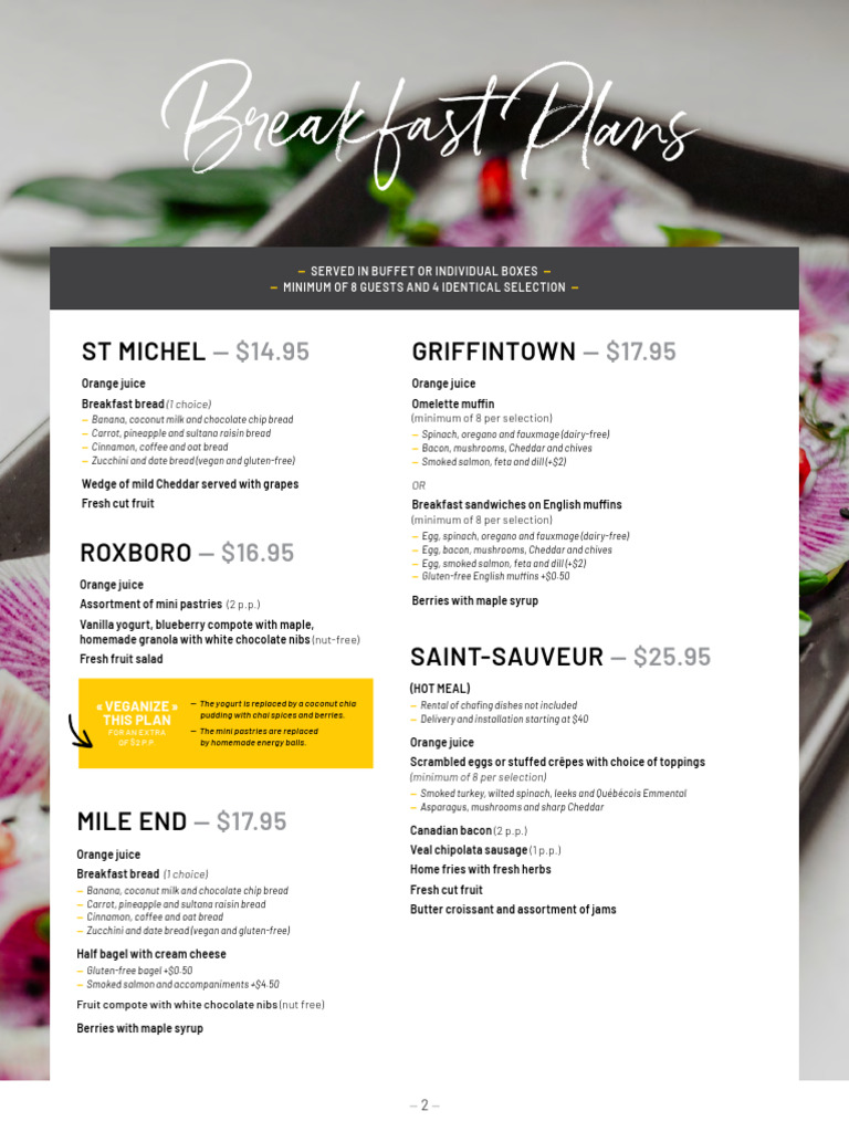 Julien Leblanc Menu 2024 25 en Breakfast | PDF | Dill | Bacon