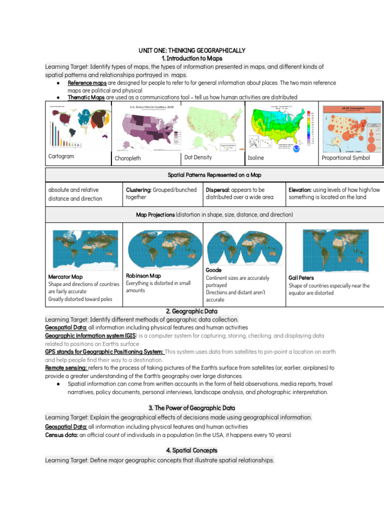 Unit One - Thinking Geographically | PDF