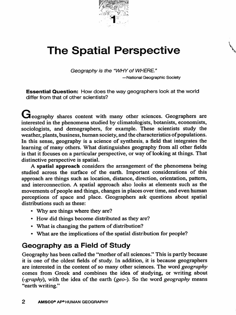 Ch. 1 The Spatial Perspective | PDF