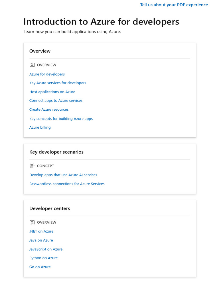 Azure Developer Intro Copy | PDF